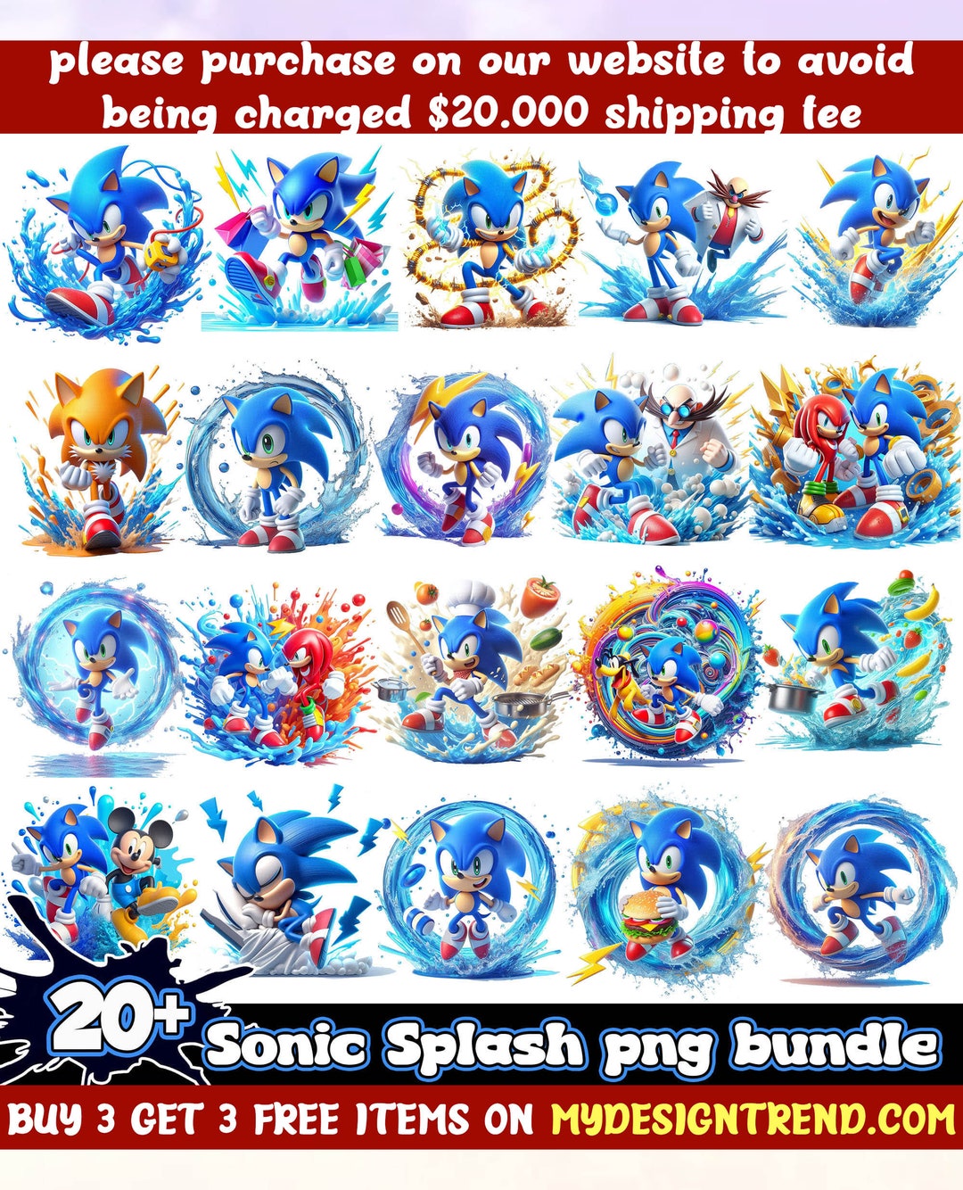 Sonic the Hedgehog Splash Bundle Png, Sonic the Hedgehog Splash and ...