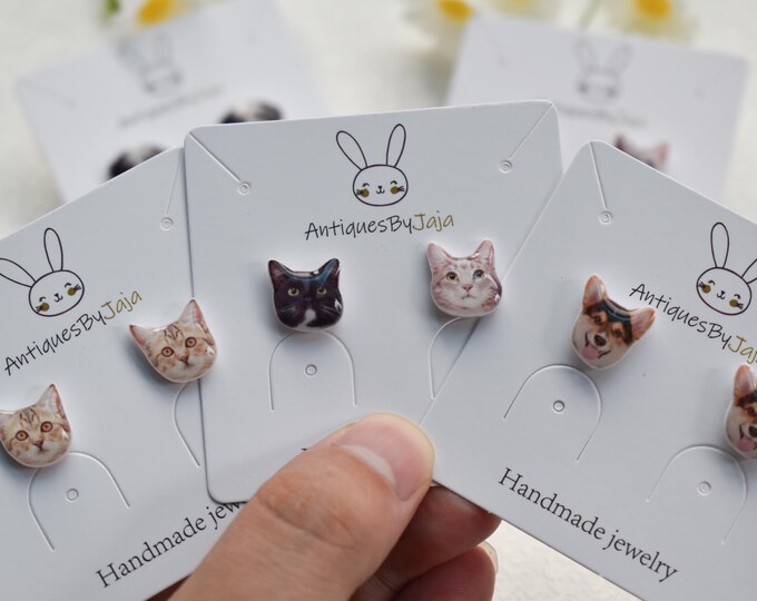 CUSTOM Pet Photo Stud Earrings / Personalized Pet Earrings ...