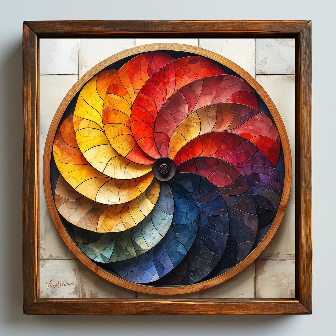 Chromatic Vortex: A Journey Through Fibonacci's Palette - Etsy