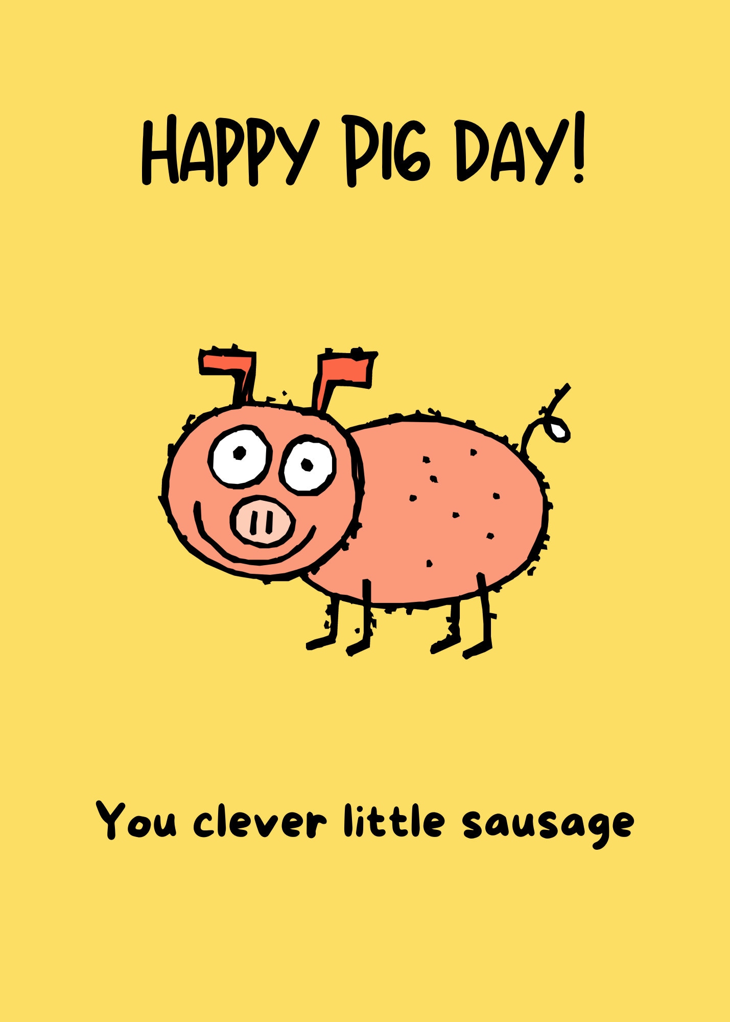 Downloadable Cards Celebrate Pig Day Silly Funnies Pigs Are Great Cu Te ...