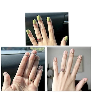 10pc Clip on Nail Rings/ Silver or Gold/ Perfect for Temporarily Use ...