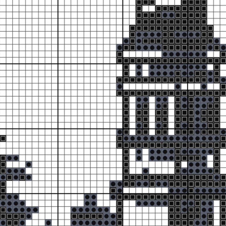 Cross Stitch Pattern PDF Monochrome Christmas Village Grayscale Instant ...