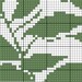 Green Cross Stitch Pattern PDF Monochrome Abstract Leafy Single Color ...
