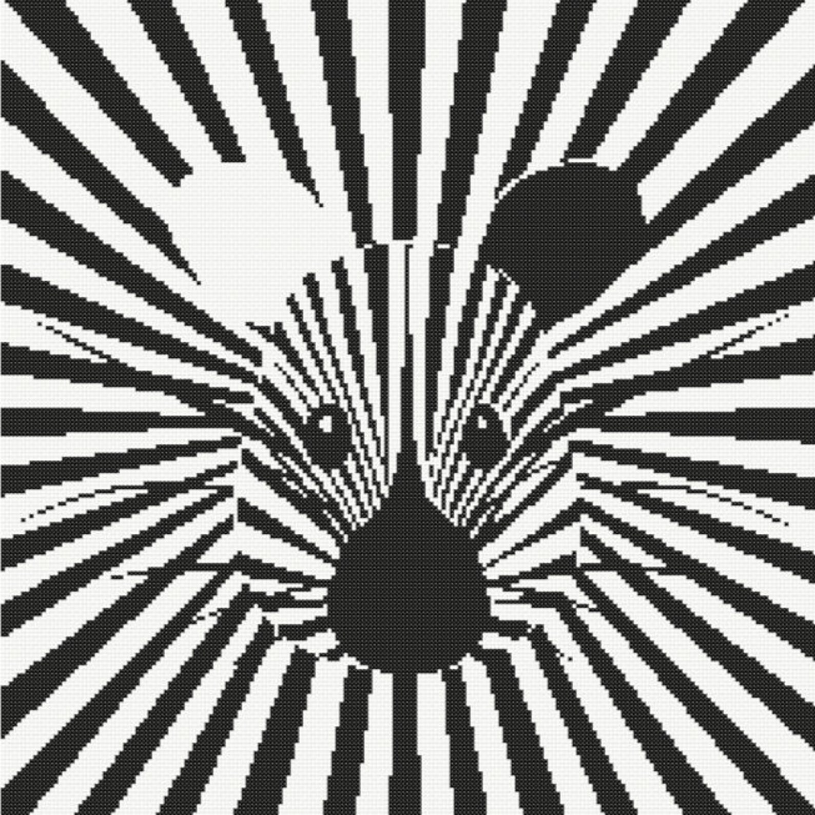 Cross Stitch Pattern PDF Monochrome Optical Illusion Abstract Mouse ...