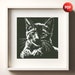 Cross Stitch Pattern PDF Grayscale Cat Black and White Monochrome ...