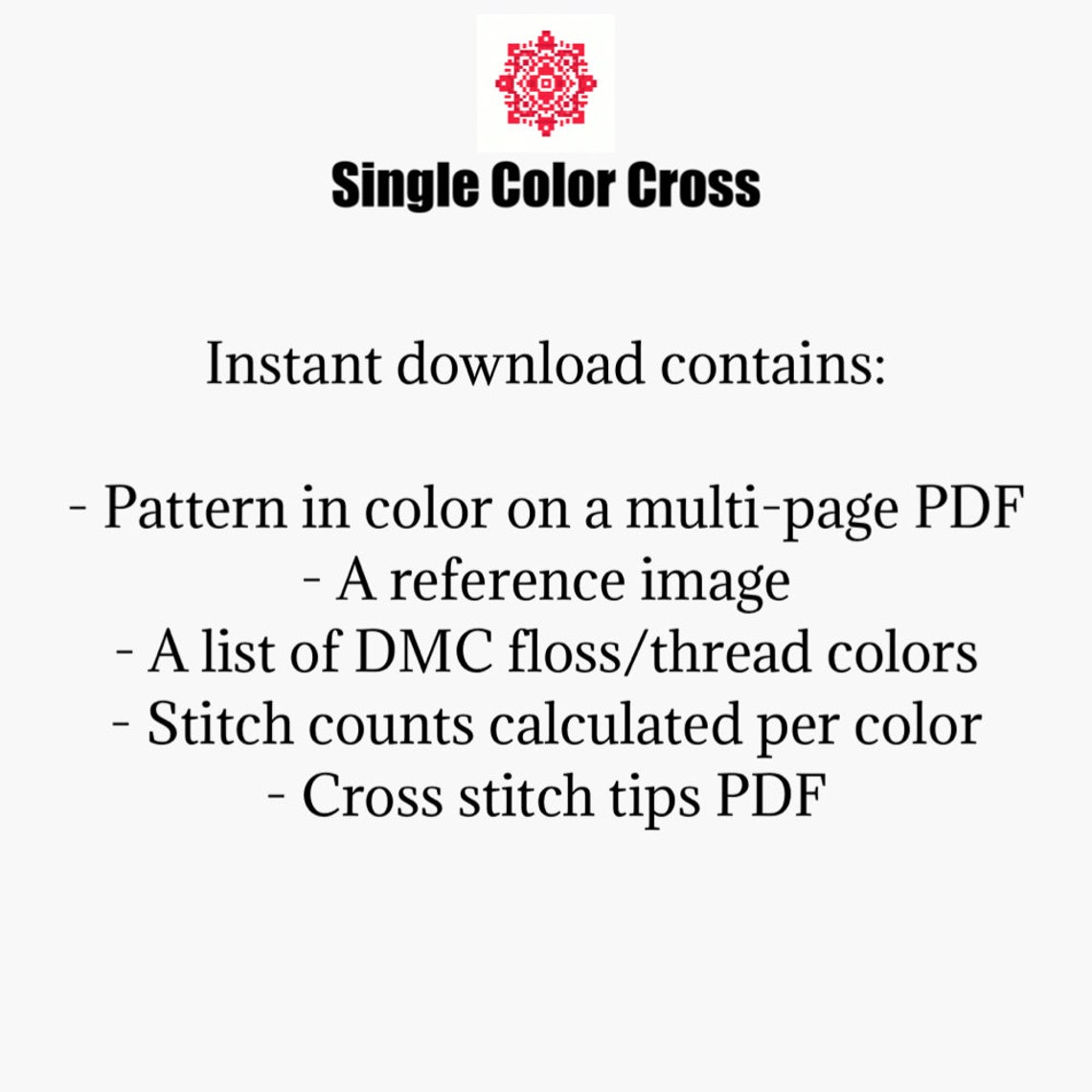 Cross Stitch Pattern PDF Monochrome Optical Illusion Abstract Poppy ...