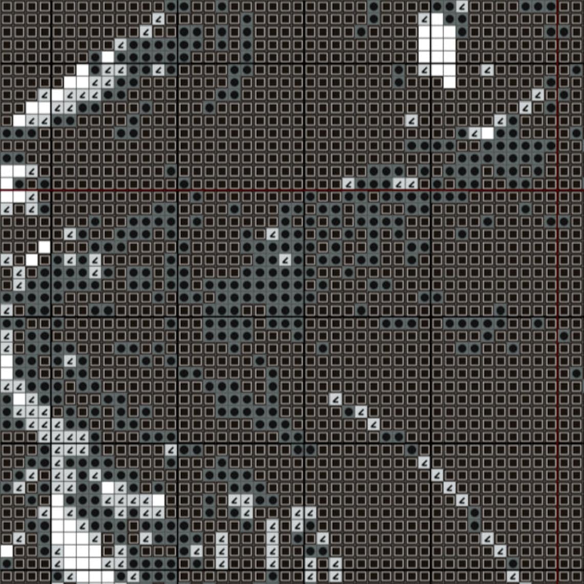 Cross Stitch Pattern PDF Grayscale Cat Black and White Monochrome ...