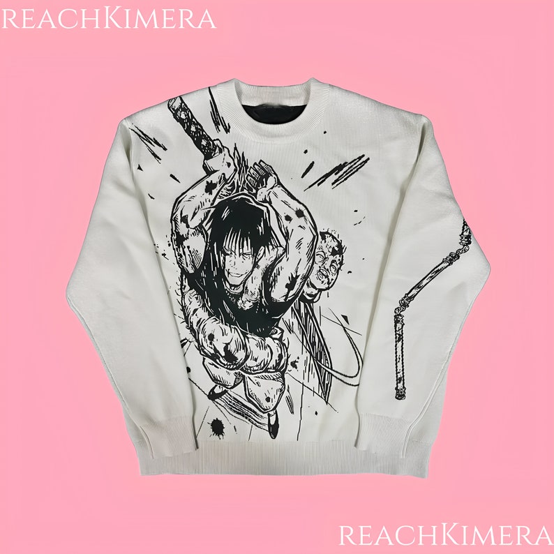 Anime Jujutsu Kaisen Toji Fushiguro Knitted Sweater,harajuku Anime ...