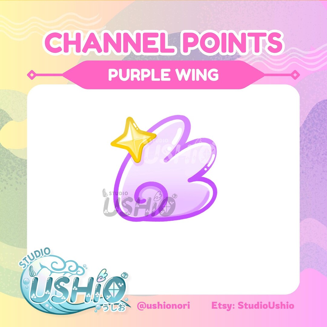 Kawaii Purple Wing Emote | Twitch, Discord, Youtube (digital Download ...