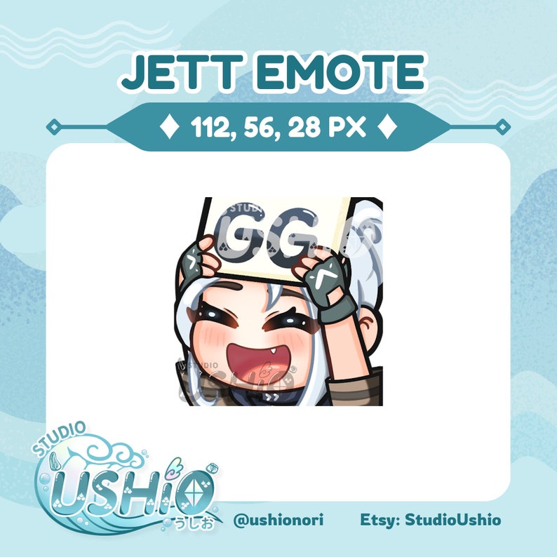 Valorant Jett GG Emote | Twitch, Discord, Youtube PNG (digital Download ...