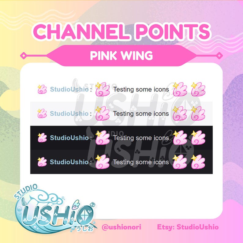 Kawaii Pink Wing Emote | Twitch, Discord, Youtube (digital File) - Etsy