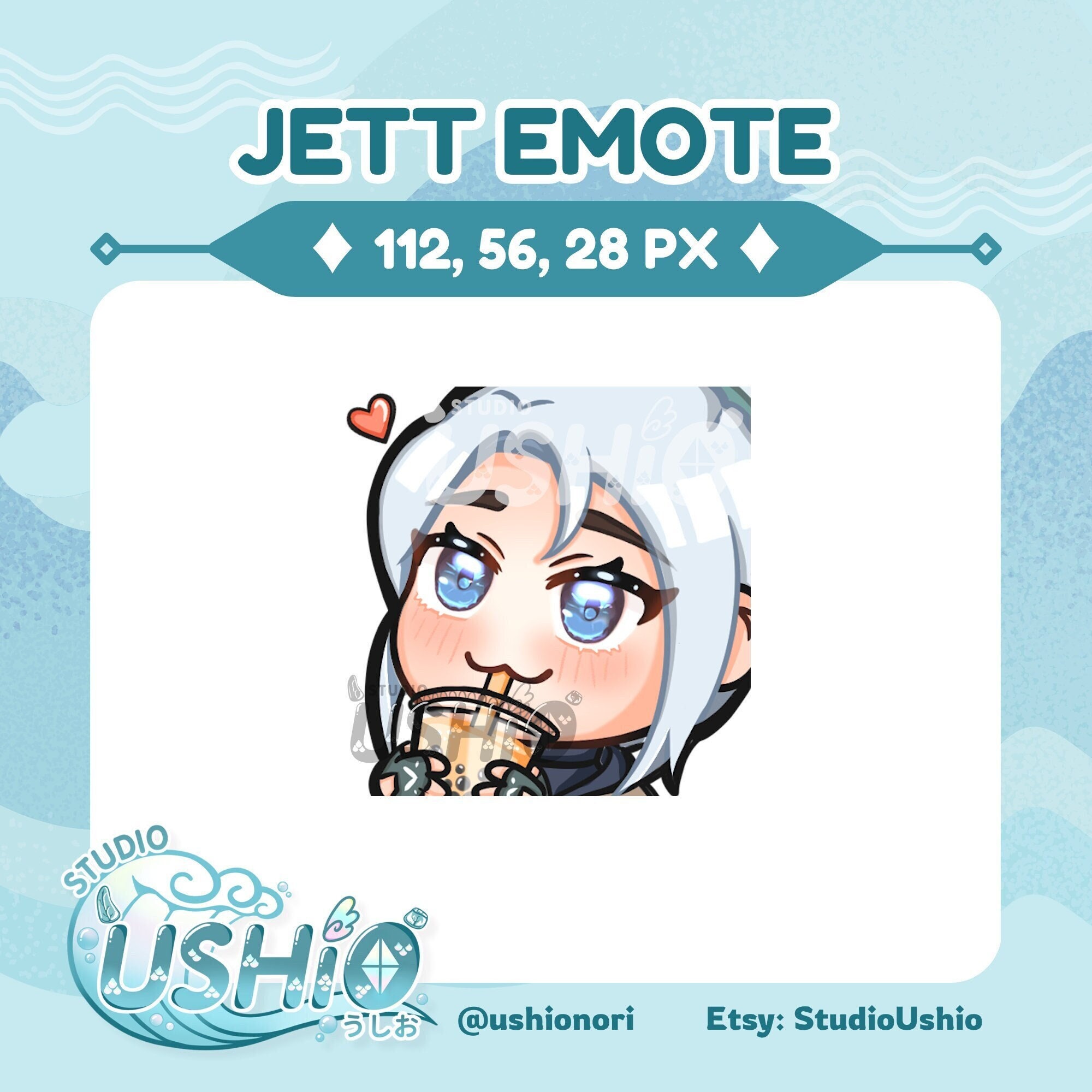 Valorant Jett Boba Emote Jett Bubble Tea Emote Cute Jett Hydrate Emote ...