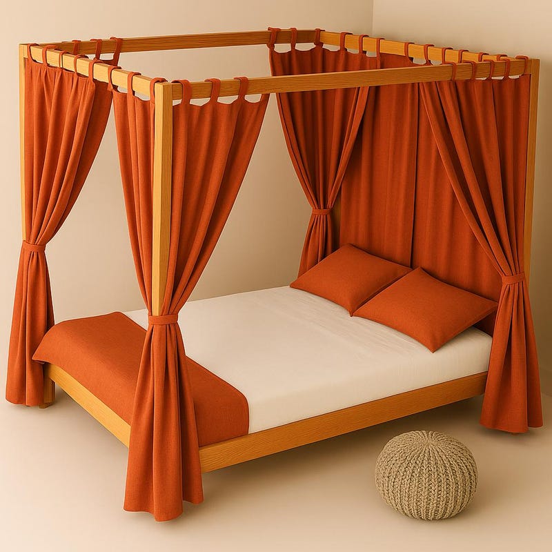 Rustic Queen Canopy Bed - Etsy