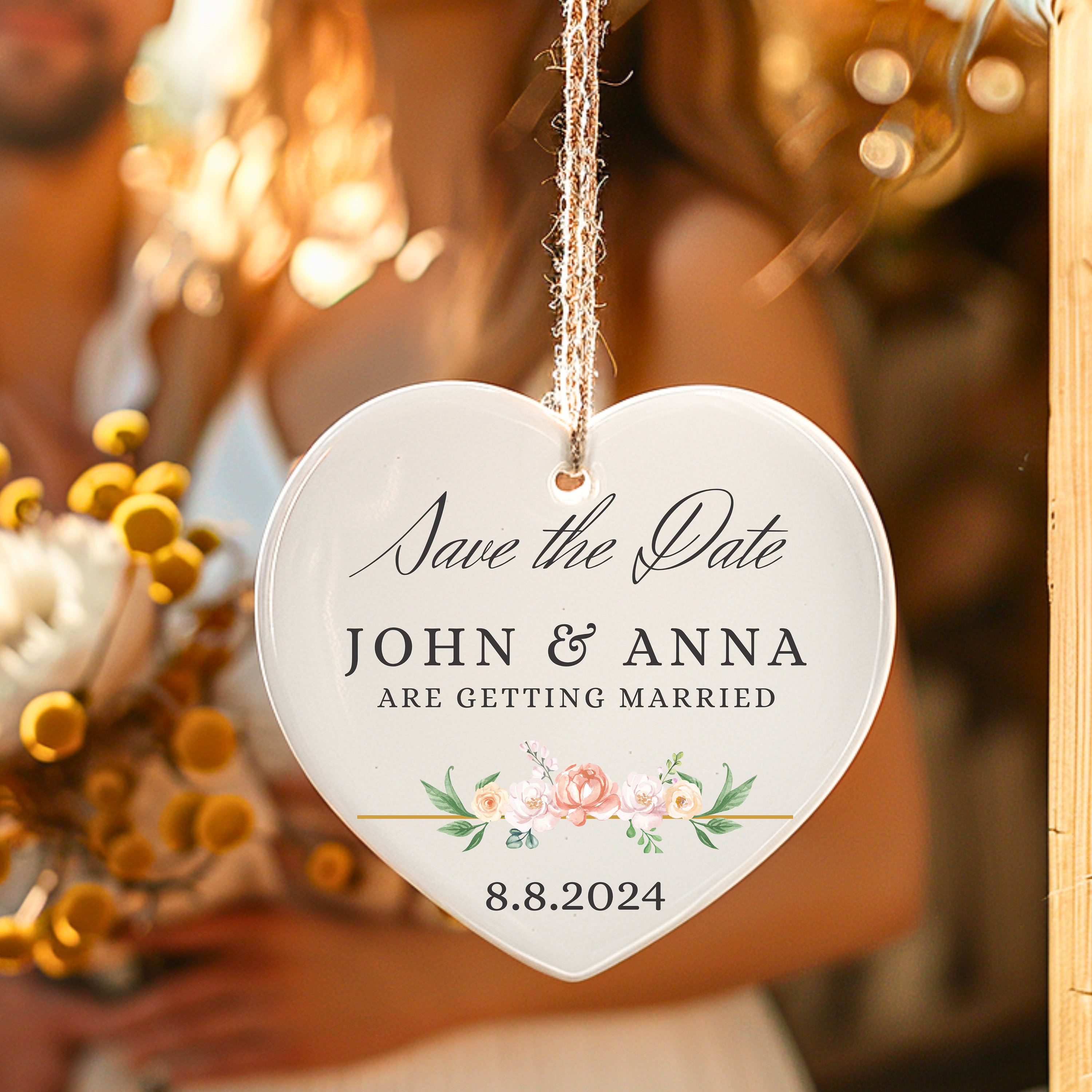 Save the Date Wedding Invitation Ornament Wedding Date Ornament Gift ...
