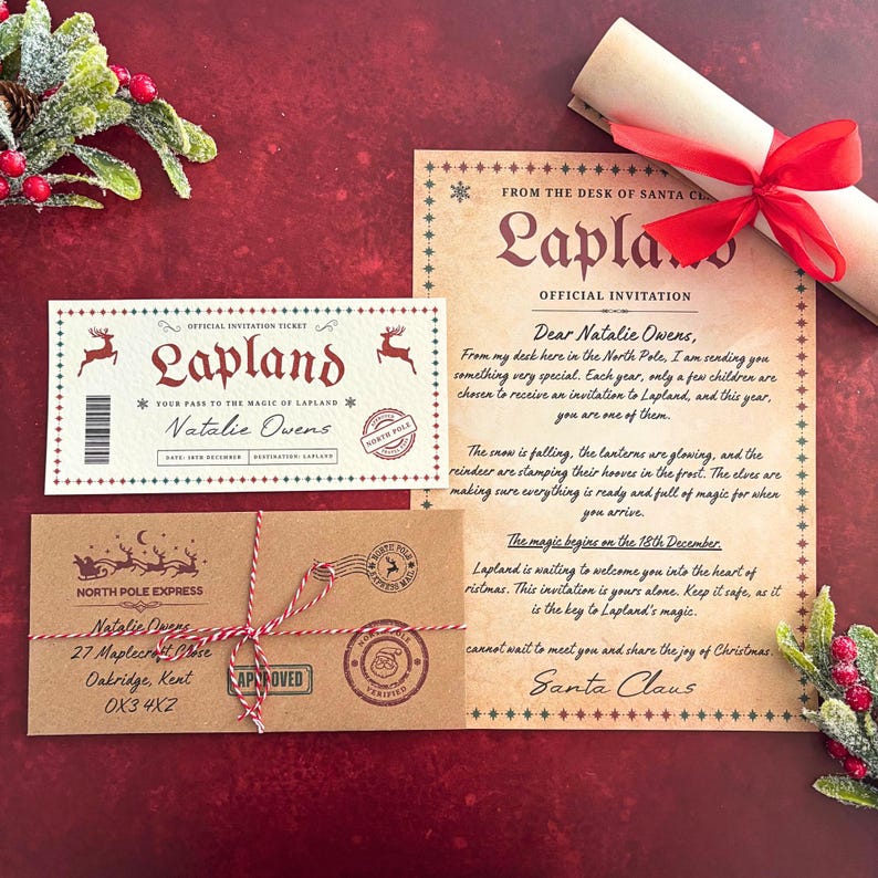 Lapland Ticket, Lapland Invitation, Lapland Boarding Pass, Custom ...