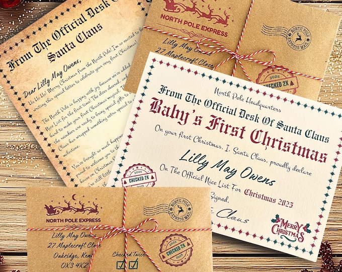 Baby's First Christmas Personalized Letter & 2025 Certificate From ...