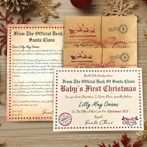 Custom Baby's First Christmas Letter - Personalised Nice List ...