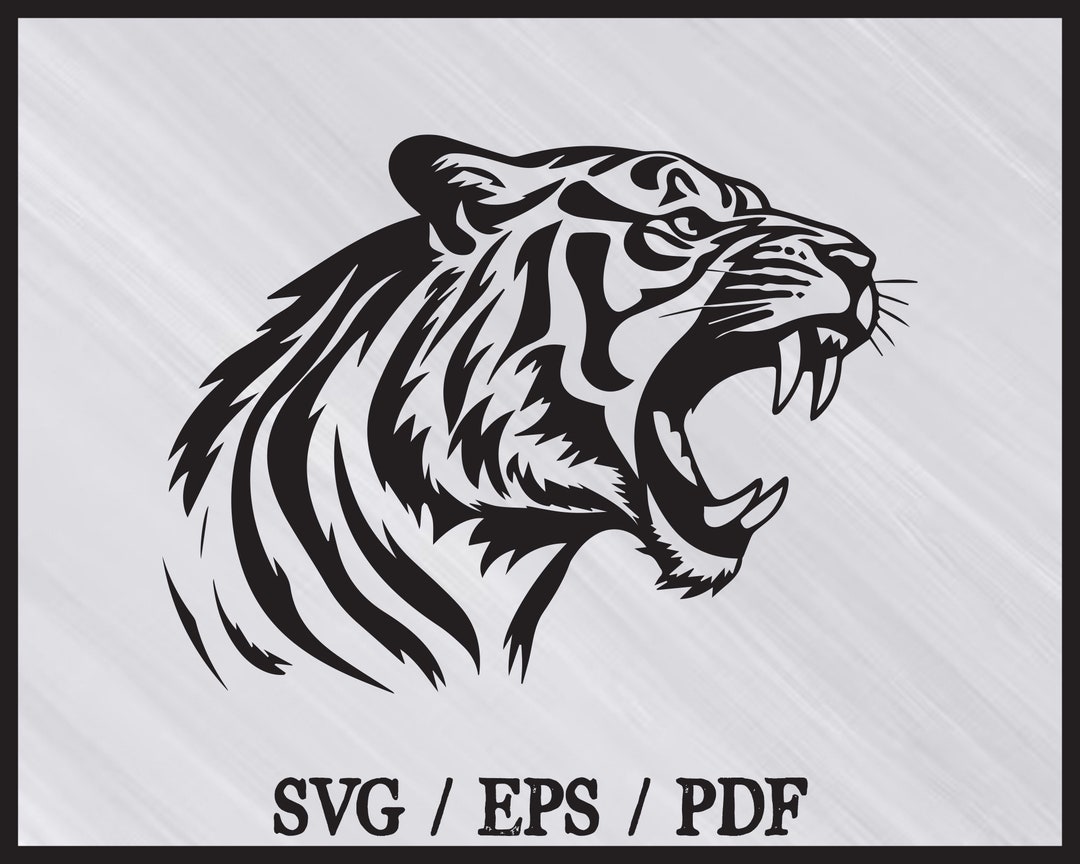 Ferocious Tiger Svg Shaggy Tiger Svg Tiger Head Svg Vector Tiger Tiger ...