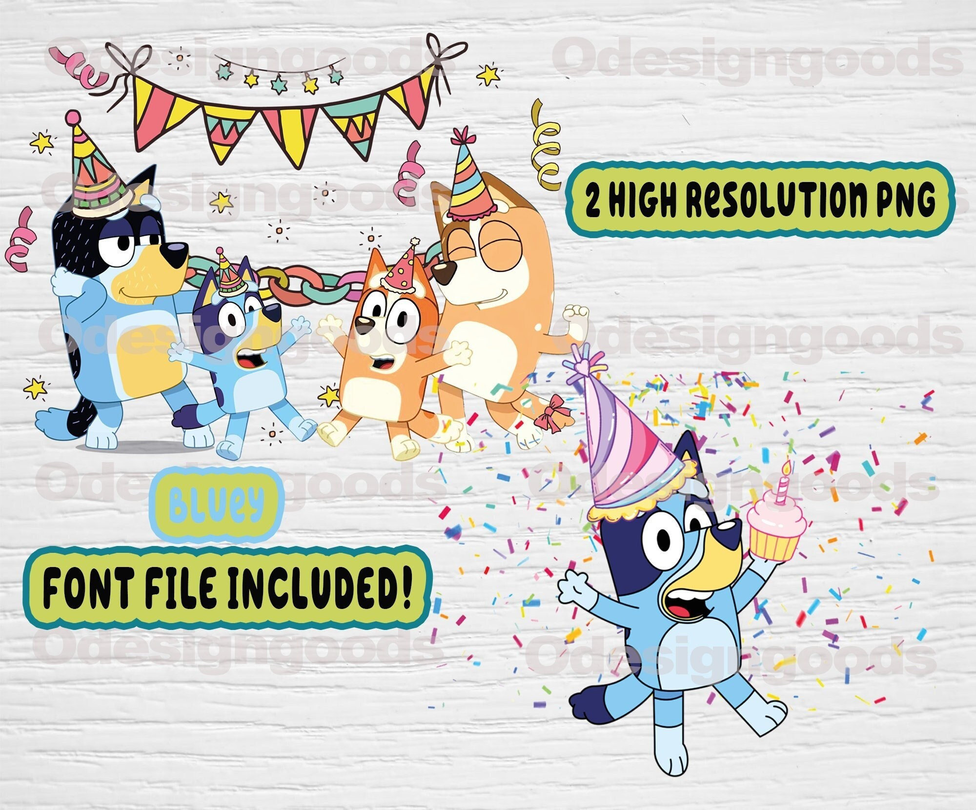 Bluey Family Party Png, Bluey Heeler Instant Download Png, Bluey ...