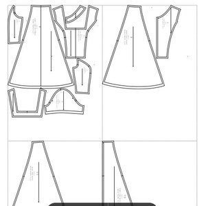 Evening Gown Sewing Pattern, Ladies Size 2 to 30-A4-US LETTER-A0 Format ...