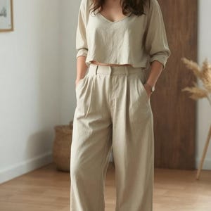 Long Wide Leg Summer Linen Trousers Sewing Pattern-summer Linen ...