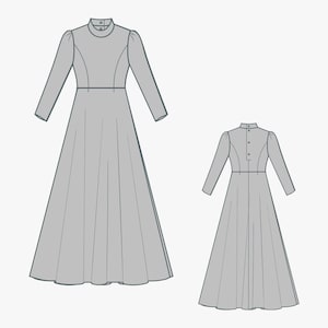 Modest Maxi Dress Sewing Pattern, Bishop Long Sleeve (PDF Pattern) - Etsy