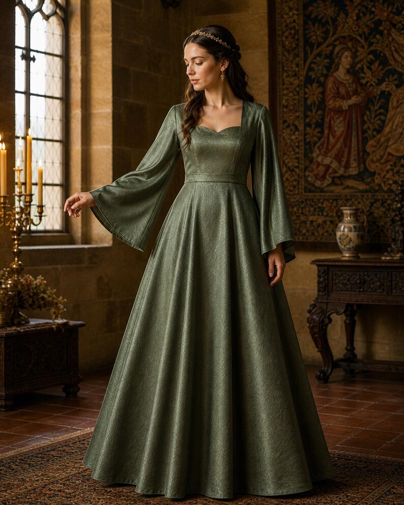 Renaissance Dress Pattern PDF, Medieval Gown Sewing Pattern, Long ...