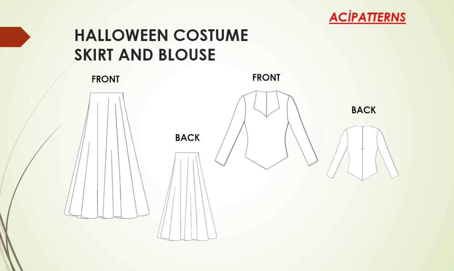 Halloween Dress Pattern, Gothic Witch Costume Dress Pattern,fantasy ...