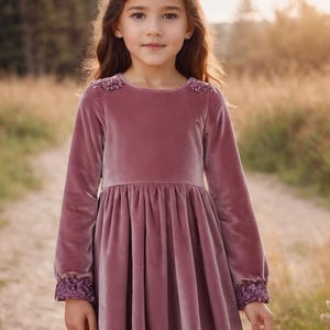 Girl Long Sleeve Velvet Dress Sewing Pattern,kids Dress Sewing Pattern ...
