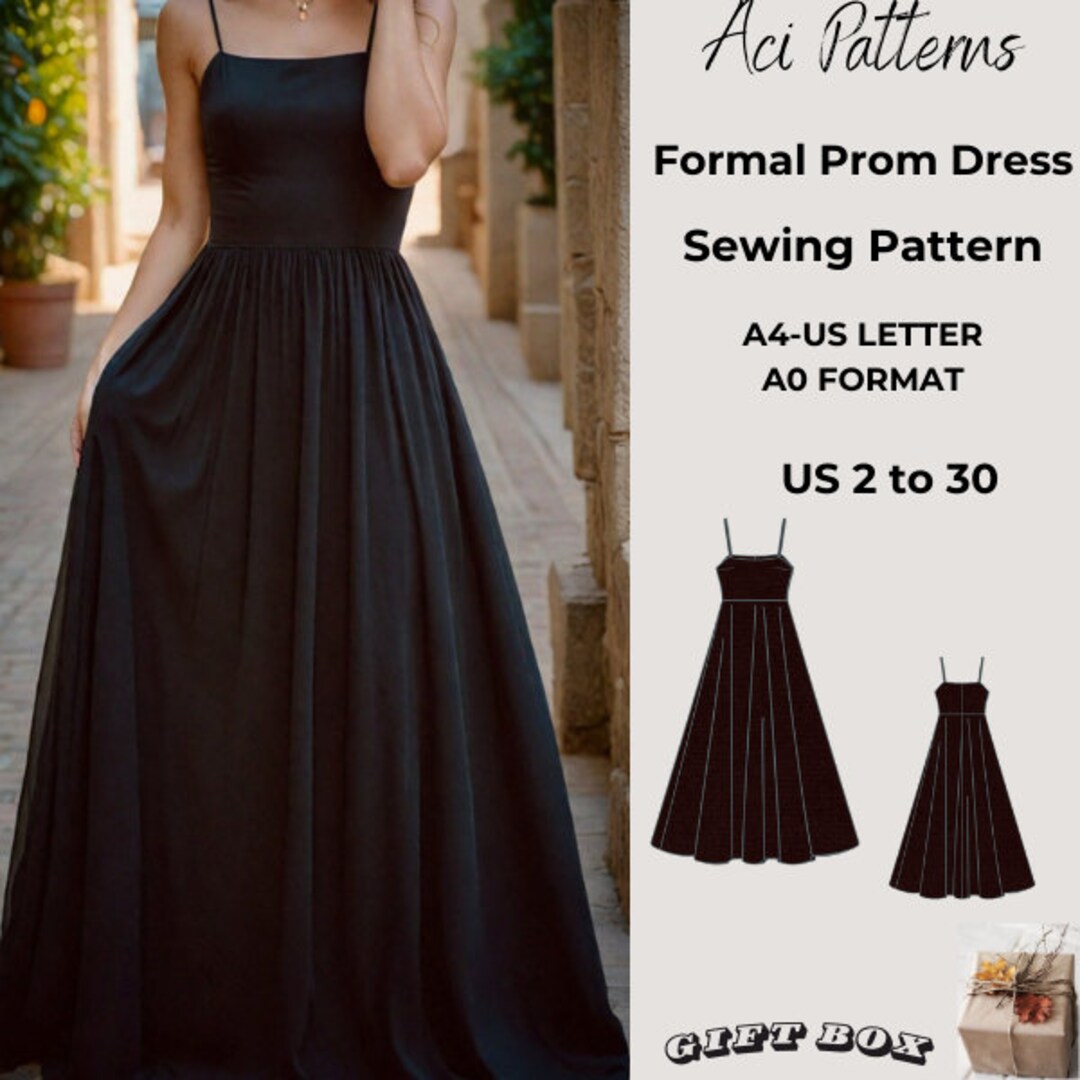 Formal Prom Dress Sewing Tutorial ,black Dress Evening Prom Gown Dress ...