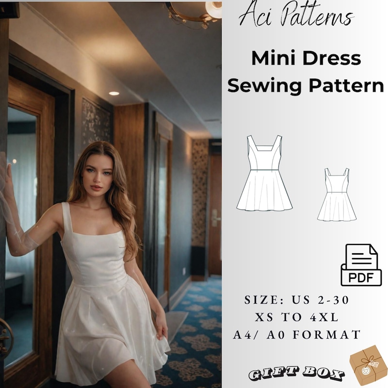 Mini Dress Sewing Pattern - Etsy