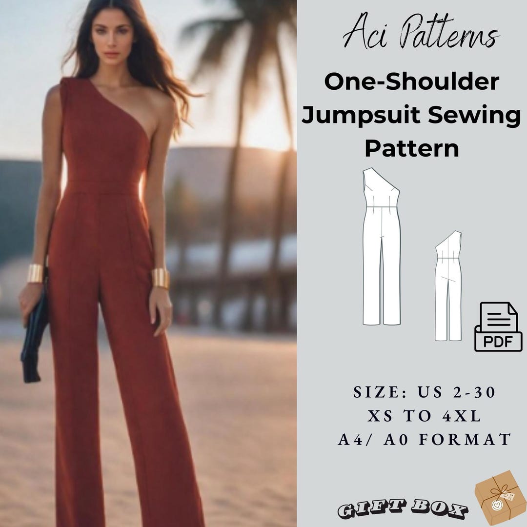 Jumpsuit Evening Overalls,one Shoulder Jumpsuit,jumpsuit Sewing Pattern ...