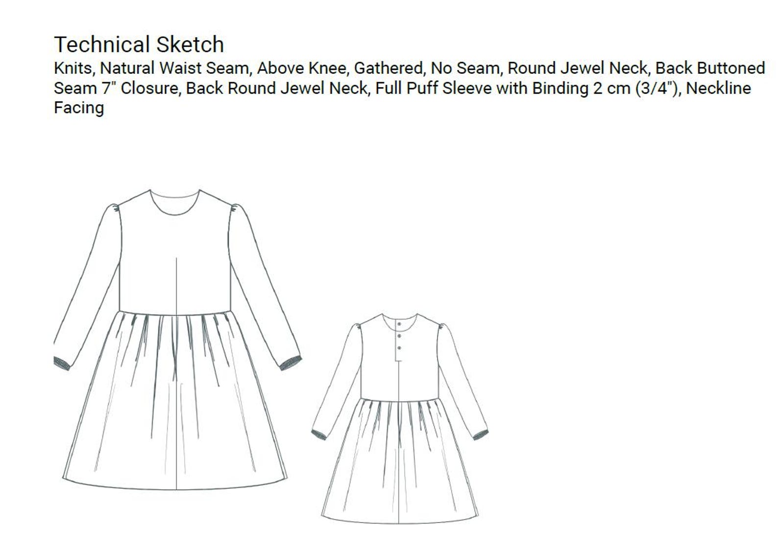 Girl Long Sleeve Velvet Dress Sewing Pattern,kids Dress Sewing Pattern ...