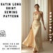 Satin Long Skirt Sewing Pattern-skirt Sewing Pattern-a Cut Skirt Sewing ...