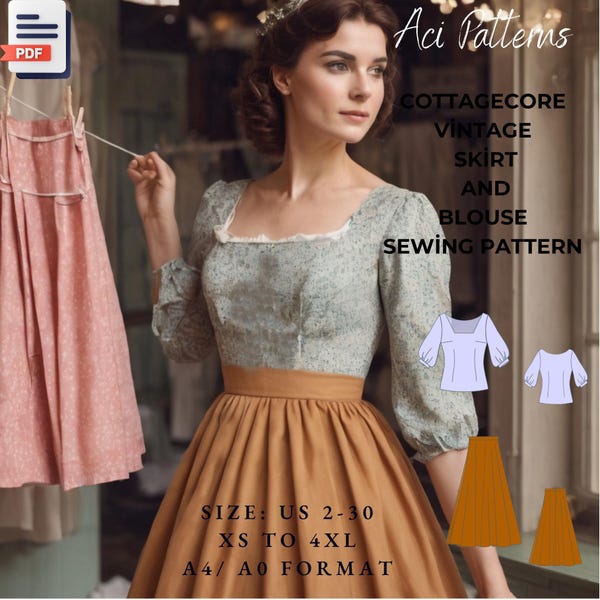 Skirt Blouse Pattern - Etsy