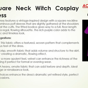 Square Neck Witch Cosplay Dress Sewing Pattern, XS-4XL (A4/A0 FORMAT ...