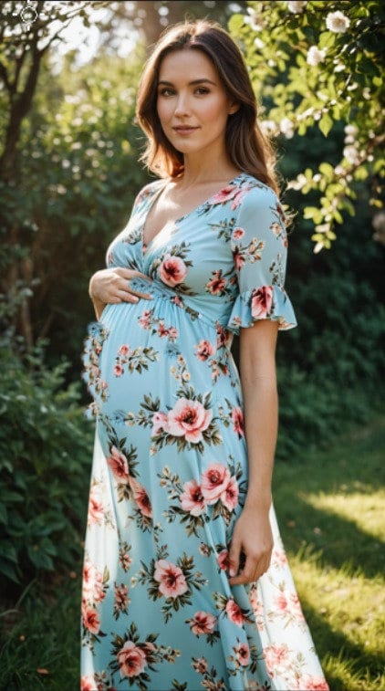 Maternity Gown Dress Sewing Pattern, Ladies Size 2 to 30-A4-US LETTER ...