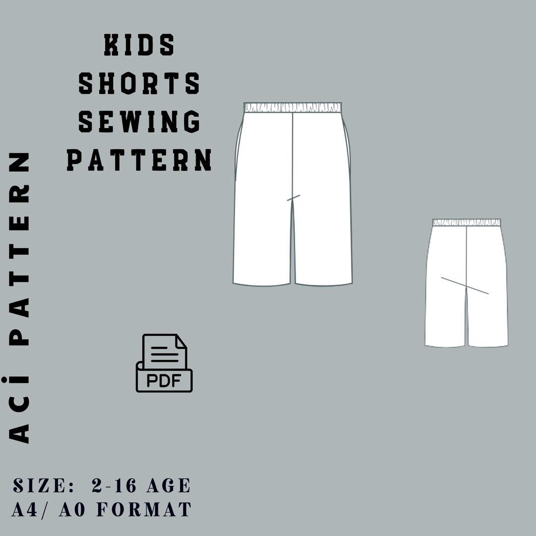 Kids Shorts PDF Sewing Patterns - Easy DIY Shorts With Elastic ...