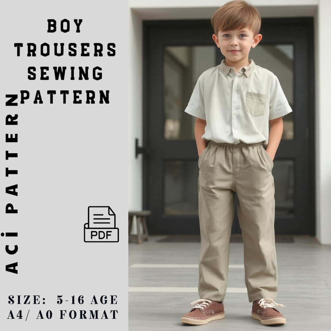 Kids Pants PDF Sewing Patterns -easy DIY Tracksuit Pants With Elastic ...