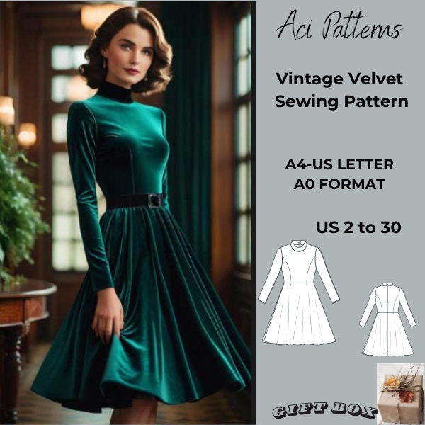 Velvet Dress Sewing Pattern - Etsy