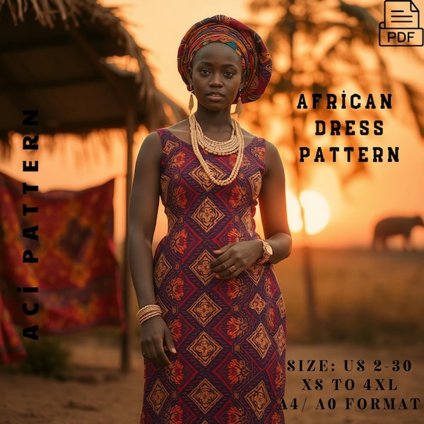 African Sewing Patterns for Dresses - Etsy