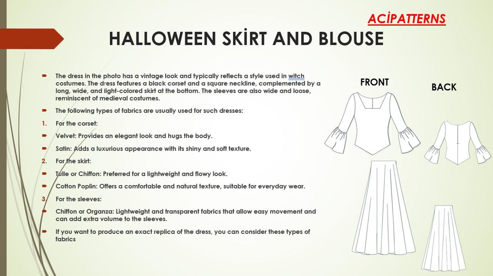 Halloween Dress Pattern, Gothic Witch Costume Dress Pattern,fantasy ...