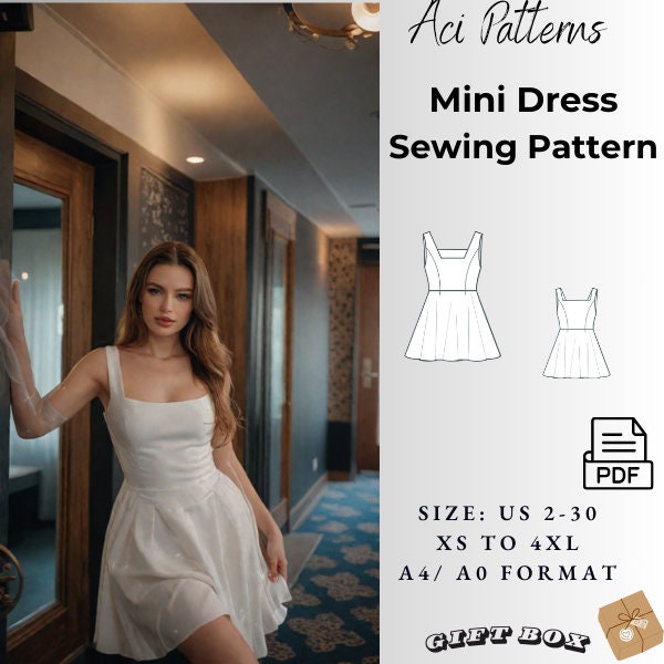 Mini Dress Sewing Pattern - Etsy