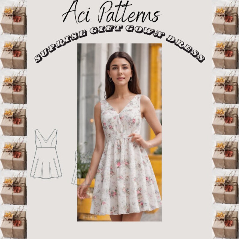 V-neck Midi Dress Sewing Pattern, Bridesmaid Dress, Easy Sewing Pattern ...