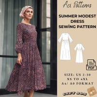 Modest Dress Pattern - Etsy
