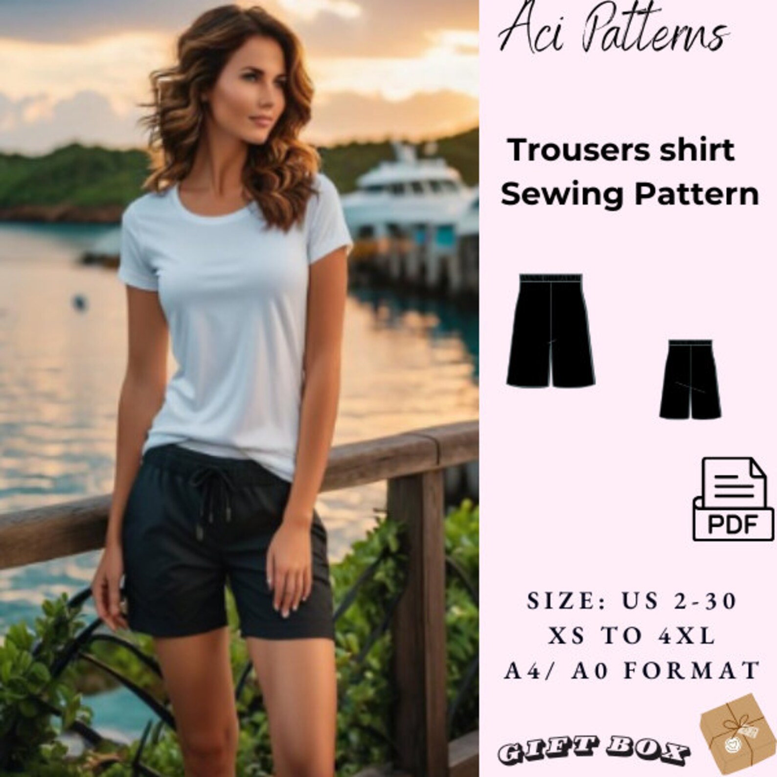 Summer Shorts Pattern women Shorts Patternbeginner Pattern Elastic ...