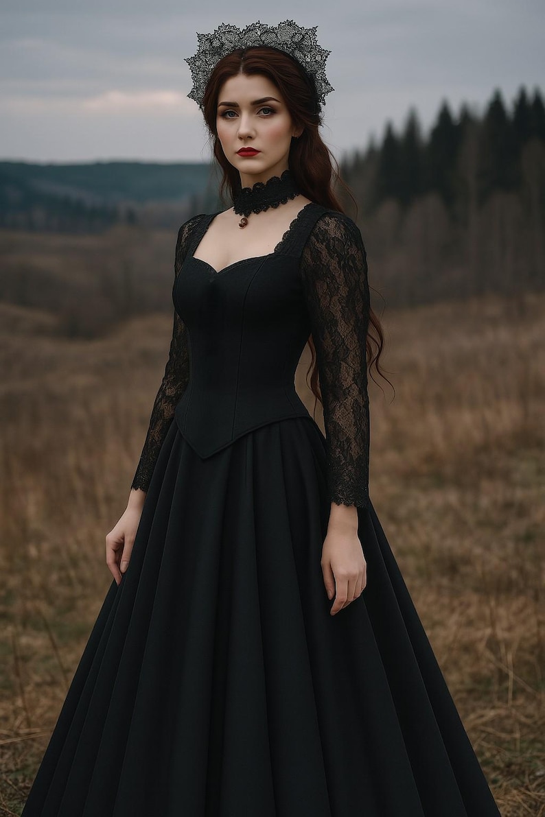 Halloween Dress Pattern, Gothic Witch Costume Dress Pattern,fantasy ...