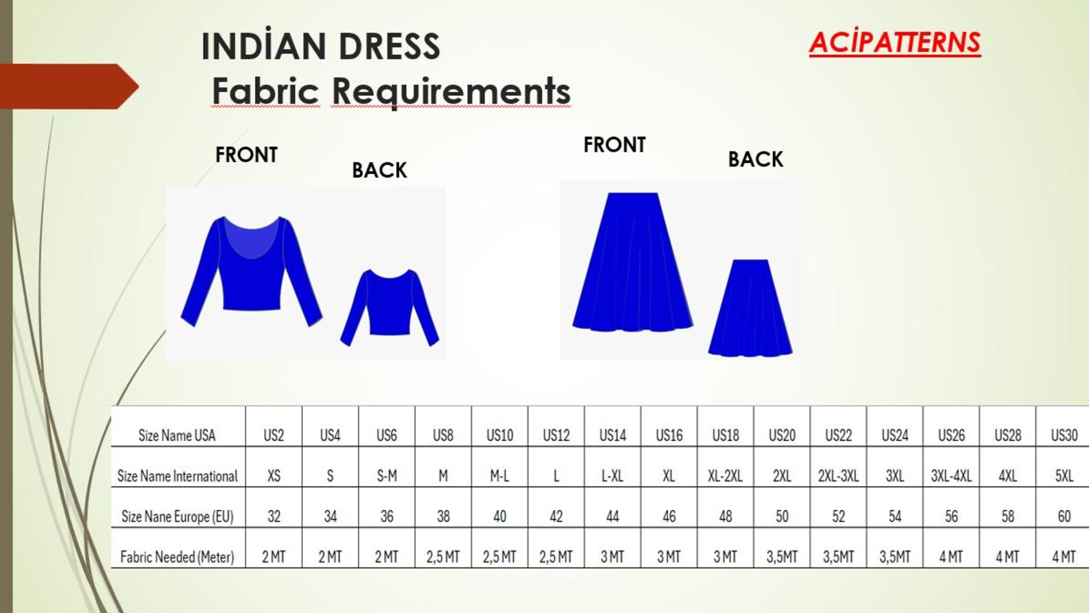 Indian Dress Sewing Pattern, Lehenga Choli Dress,indian Skirt and ...