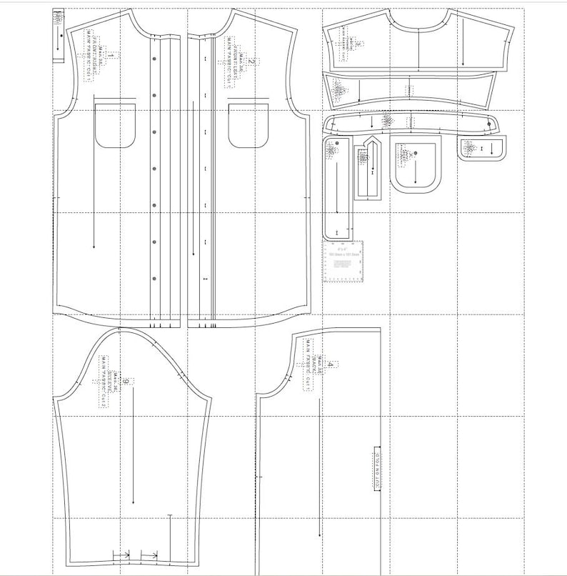 Denim Long Sleeve Shirt Sewing Pattern,mens Long Sleeve Shirt Pattern ...