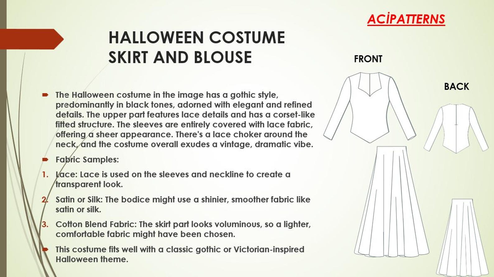 Halloween Dress Pattern, Gothic Witch Costume Dress Pattern,fantasy ...